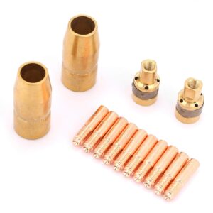 nozzle 169715,14pcs/set welding set nozzle contact tip mig parts fit miller 2pcs169715+2pcs196716-10pcs000067