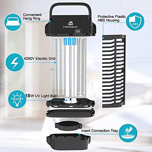 Homesuit Bug Zapper for Outdoor and Indoor, Electric 4200V Mosquito Zapper, Mosquito Trap Outdoor, 18W Electronic Mosquito Killer/Insect Fly Pest Trap for Backyard, Patio, Home