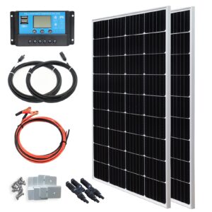 xinpuguang solar panel 300 watt 12v monocrystalline solar kit , 150w solar panel ,30a charge controller,extension cable,mounting brackets off grid for rv,boat,camper, home (300w solar panel kit)