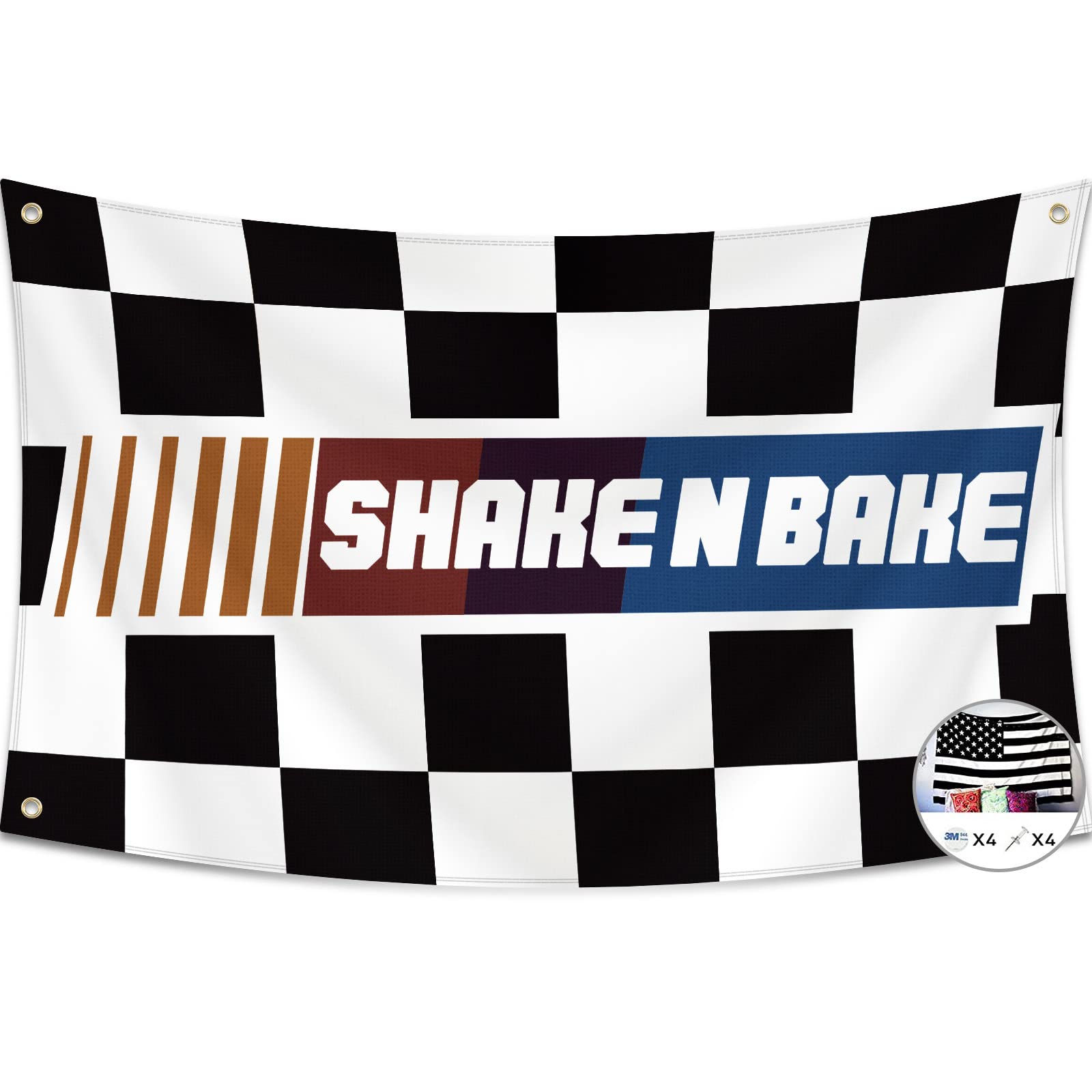 Probsin Shake N Bake Flag for Talladega Nights 3x5 Ft Banner Funny Flags UV Resistance Fading & Durable Man Cave Wall Flag with Brass Grommets for College Dorm Room, Outdoor, Parties, Bedroom, Decor