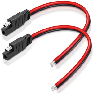 electop sae connector extension cable, sae quick connector disconnect plug sae power automotive extension cable solar panel cable wire(2 pack)