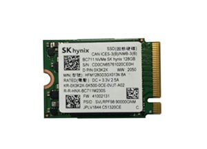 sk hynix bc711 128gb pcie nvme m.2 2230 gen 3 x 4 ssd, 0x3k2x, hfm128gd3gx013n, oem package