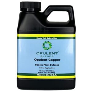 opulent copper | 16 fl. oz. | actively protects plant | makes up to 50 gallons | boosts plant defense naturally | liquid copper fertilizer | mobile copper | micronutrient