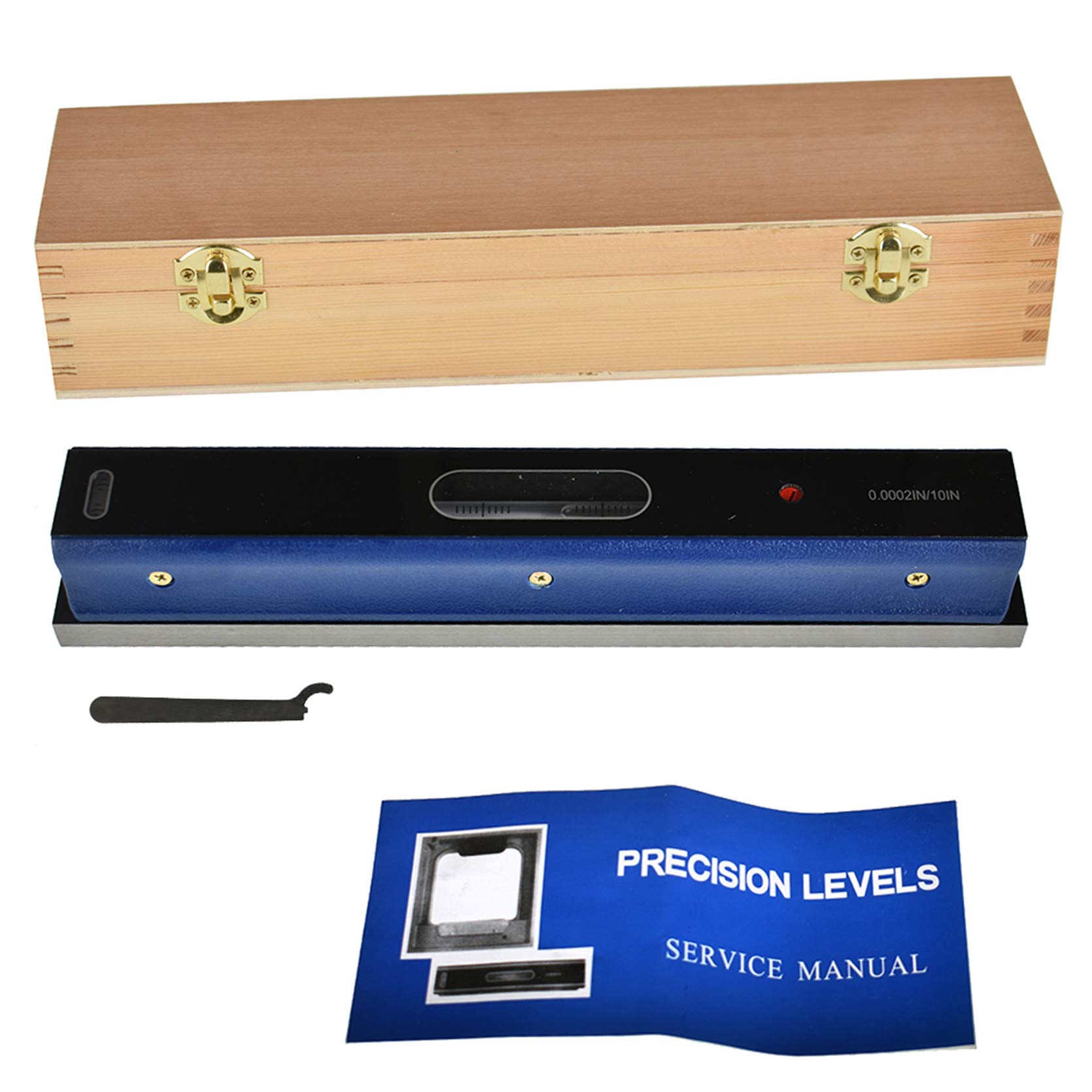 TINVHY 12 Inch Master Precision Level in Fitted Box for Machinist Tool, Cast iron body with Wooden Case