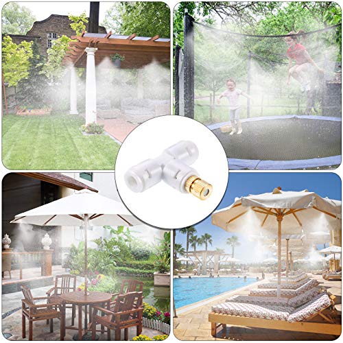 Honoson 16 Pieces Brass Misting Nozzles Misting Nozzles Kit with 0.03 cm Orifice Thread Gold Nozzles for Patio Misting System Outdoor Cooling System Garden Water Mister