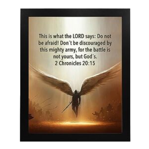 The Battle Is Not Yours - Warrior Christian Wall Decor, Angel Inspirational Wall Art, Bible Verse Motivational Print For Living Room Decor Aesthetic, Home Decor, Office Decor, Church, Unframed - 8x10