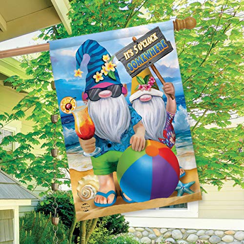 Summer Gnomes Humor House Flag 40" x 28" Briarwood Lane