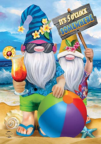 Summer Gnomes Humor House Flag 40" x 28" Briarwood Lane