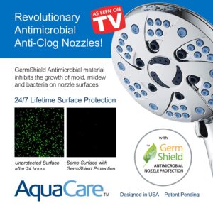 AquaCare Spa Station High Pressure 48-mode Rain & Handheld 3-way Shower Head Combo with Adjustable Arm - Anti-clog Nozzles, Extra-long 6 ft Stainless Steel Hose, Wall Bracket/All Chrome Finish