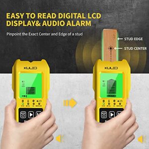 Stud Finder Wall Stud Detector 7 in 1 Electronic Wood Sensor Beam Finder Multifunctional Wall Scanner with Digital LCD Display & Sound Warning Moisture Meter Temperature Detection