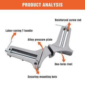 PONY 2-Piece 90 Degree Corner Clamp Set, Featured with 3’’ Maximum Opening, 200 lbs Clamping Force & 1/2’’ Clamping Height, Aluminum Alloy Body, Adjustable Right Angle Clamps for Multiple Projects