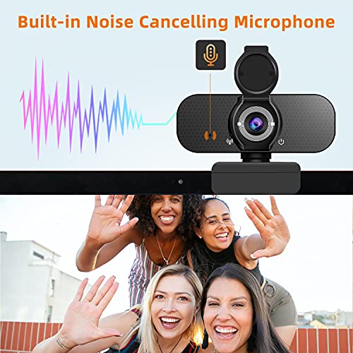 Webcam 1080p HD Computer Camera-in Microphone and Rotatable Tripod, Privacy Cover, 1080P Video, Wide Angle Camera, for Desktop PC or Laptop Computer, Great for Video Conferencing, Live Streaming