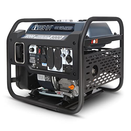 A-ITECH 3200 Watt Portable Inverter Generator Gas Powered, Open Frame Inverter Generator RV Ready for Home, Emergency, Camping, EPA & CARB Compliant, AT21-132001