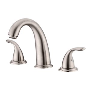 sumerain two handle roman tub faucet brushed nickel with valve, high flow