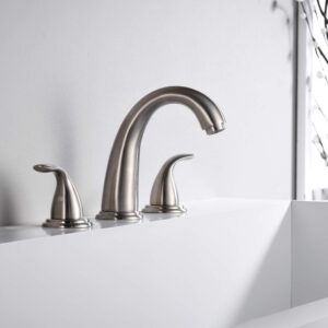 sumerain Two Handle Roman Tub Faucet Brushed Nickel with Valve, High Flow