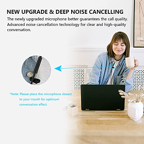 USB Headset with Microphone for PC, Noise Cancelling Computer Headphones for Laptop/ 8.2 FT, Lightweight PC Headset with Audio Controls & Mute Function for Office Live Broadcast Gaming Headset and PS4