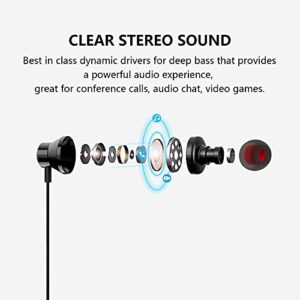 USB Headset with Microphone for PC, Noise Cancelling Computer Headphones for Laptop/ 8.2 FT, Lightweight PC Headset with Audio Controls & Mute Function for Office Live Broadcast Gaming Headset and PS4