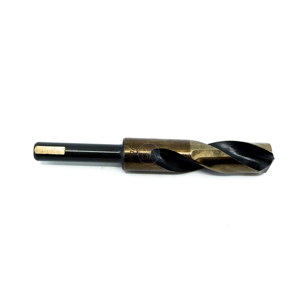 Benchmark Abrasives 7/8" Diameter HSS Silver & Deming Drill Bit Black & Gold Cutting Tool, 1/2" Shank for Hard Metal, Stainless Steel, Cast Iron, Wood - (7/8")