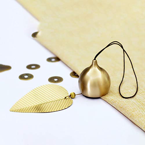 Gold Leaf Hanging Bell Good Luck Bell Wind Chime Home Window Decoration Bell for Wealth and Safe Pendant Chinese Feng Shui Bell