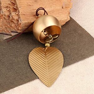 Gold Leaf Hanging Bell Good Luck Bell Wind Chime Home Window Decoration Bell for Wealth and Safe Pendant Chinese Feng Shui Bell