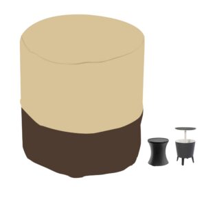 cozzka patio cool bar side table cover for keter 7.5 gallon cool bar waterproof patio cooler bar end table cover for small outdoor side tables (round, 21" dia x 23" h), beige