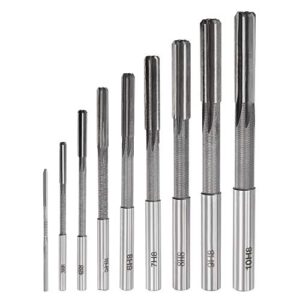 uxcell chucking reamer set lathe machine reamer straight flute milling cutter high speed steel h8 tolerance (2mm 3mm 4mm 5mm 6mm 7mm 8mm 9mm 10mm) 9pcs