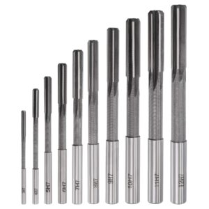 uxcell chucking reamer set lathe machine reamer straight flute milling cutter high speed steel h7 tolerance (3mm 4mm 5mm 6mm 7mm 8mm 9mm 10mm 11mm 12mm) 10pcs