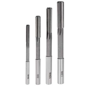 uxcell chucking reamer set lathe machine reamer straight flute milling cutter high speed steel h8 tolerance (6mm 8mm 10mm 12mm) 4pcs