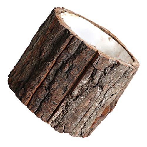 Hemoton Rustic Succulent Planters Cactus Plant Pots Wood Tree Driftwood Trunk Stump Planter Pot Herbs Cactus Bonsai Container for Home and Office Decoration