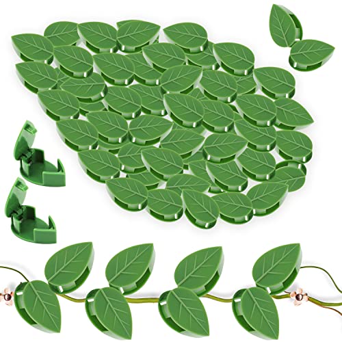 30 Pcs Plant Climbing Wall Fixture Clip Self-Adhesive Hook Vines Traction Invisible Stand Green Leaf Plant Clip Garden Wall Clip Plant Clip for Climbing Plants