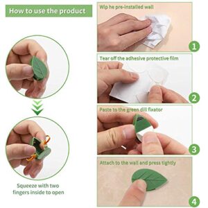 30 Pcs Plant Climbing Wall Fixture Clip Self-Adhesive Hook Vines Traction Invisible Stand Green Leaf Plant Clip Garden Wall Clip Plant Clip for Climbing Plants