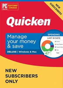 quicken deluxe new subscriber personal finance – manage your money with your first year subscription to quicken (windows/mac)