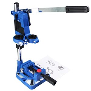 texalan drill press rotary tool workstation stand with wrench- 220-01- mini portable drill press- tool holder- 2 inch drill depth- ideal for drilling perpendicular and angled holes- table top drill