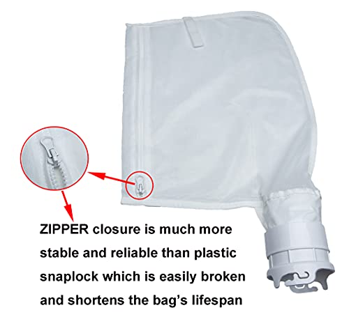 ATIE Pool Cleaner Fine Mesh Bag with Zipper Enclosure, Compatible with Pentair Kreepy Krauly Legend, Platinum, Letro Pool Cleaners Debris Bag 360002 and EU16 Bag (2 Pack)