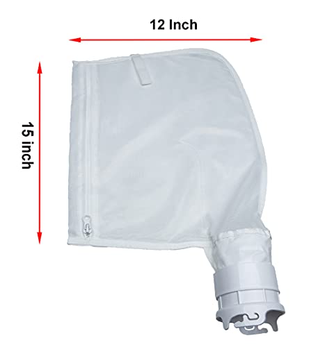 ATIE Pool Cleaner Fine Mesh Bag with Zipper Enclosure, Compatible with Pentair Kreepy Krauly Legend, Platinum, Letro Pool Cleaners Debris Bag 360002 and EU16 Bag (2 Pack)