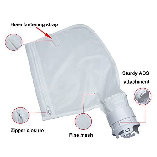 ATIE Pool Cleaner Fine Mesh Bag with Zipper Enclosure, Compatible with Pentair Kreepy Krauly Legend, Platinum, Letro Pool Cleaners Debris Bag 360002 and EU16 Bag (2 Pack)