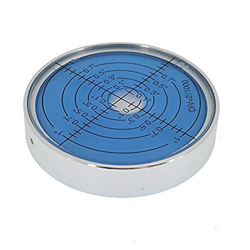 XMLEI Aluminum alloy high precision horizontal bubble universal high precision small level bubble level meter circular bubble correction Convenient and quick (Silver-blue - with magnetic-luminous)