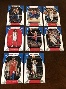 2020-21 panini nba hoops philadelphia 76ers team set includes rookies (hand collated) of 8 cards: 49 ben simmons 67 josh richardson 88 al horford 99 matisse thybulle 119 tobias harris 138 joel embiid 195 shake milton 207 tyrese maxey rc rookie