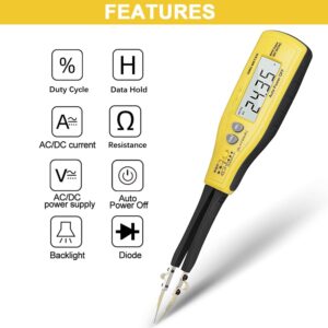 Digital SMD Tester - Auto Ranging 6000 Count, Handheld Mini DMM Resistance Ohmmeter, Capacitance Diode Continuity Battery Test, Portable Tweezers SMD Reader (ANNMETER AN-990C)