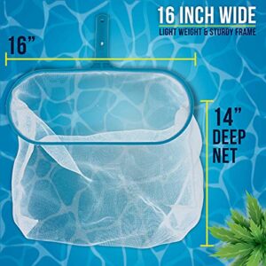 U.S. Pool Supply Professional Swimming Pool Leaf Rake Net - Cleans Out Debris Fast, Pool Maintenance - Clean Pool Liners, Spas, Ponds and Kids Inflatable Pool