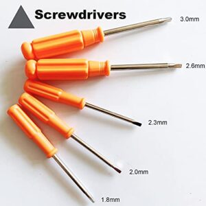 SIKAMI Screw Triangle Head Magnetic Screwdrivers Set 5 Sizes 1.8mm 2.0mm 2.3mm 2.6mm 3.0mm, SKZIRI Screws Driver Tool Kit for Fixing Electronic Toys (Tiangle Screwdriver Set-Mini Size) (SKZ0026)