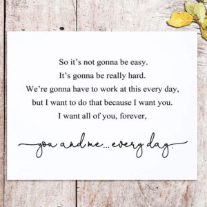 So It's Not Gonna Be Easy Art Print Master Bedroom Wall Art Bedroom Sign You and Me Everyday Sign Wall Decor, 8x10 inch No Frame