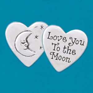 Basic Spirit Pocket Token Coin - Heart Love to Moon Coin - Handcrafted Pewter, Love Gift for Men and Women, Coin Collecting