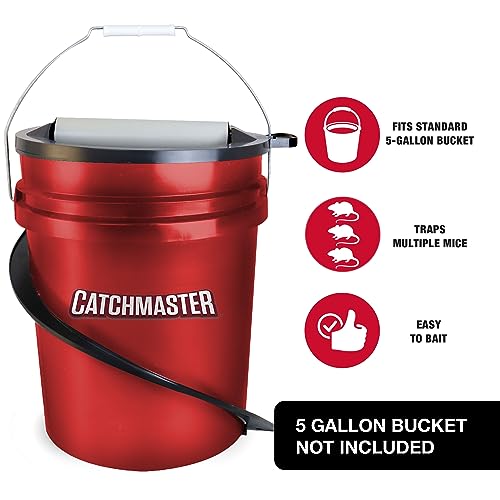 Catchmaster Spiral Mouse Trap for 5 Gallon Bucket, Rat Traps Indoor & Outdoor, Humane Mouse Trap Ramp & Lid with Rolling Log, Mice Traps for Home Basement & Garage, Pet Safe (Bucket not Included)