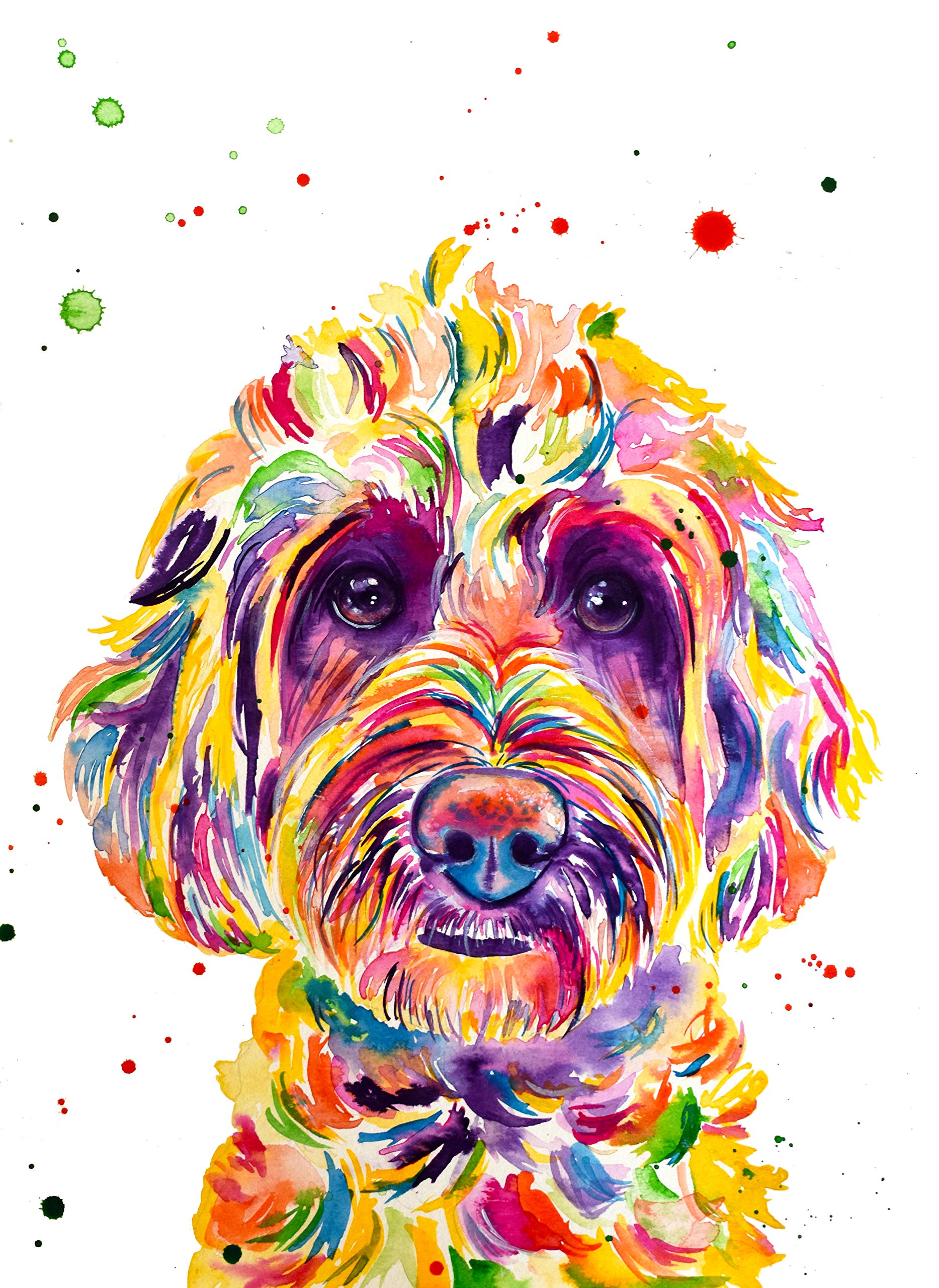 Watercolor Goldendoodle art print