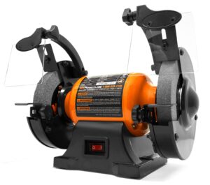 wen bg4260 2.1-amp 6-inch single speed bench grinder, orange,black