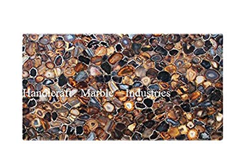 42"x24" Mix Multi Colour Agate Table Top Rectangular Table, Center Table, Coffee Table, Patio Table, Hallway Table, Living Room Furniture