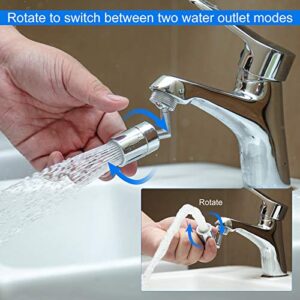 KaiHX Universal Splash Filter Faucet with Adapter, 720° Rotatable Faucet Sprayer with 2 Water Outlet Modes, Leakproof Design with Double O-Ring, Anti Splash, Oxygen Enriched Foam, 4 Layer Net Filter