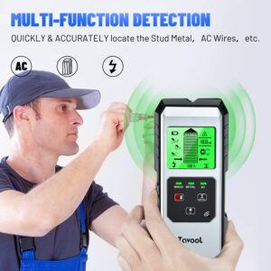 Stud Finder Wall Scanner Detector - Upgraded 6 in 1 Electronic Sensor Wood Wall Detector Beam Finder for Drywall Joist Pipe Live AC Wires Metal with Magnetic/Non-Magnetic, LCD Display & Sound Warning