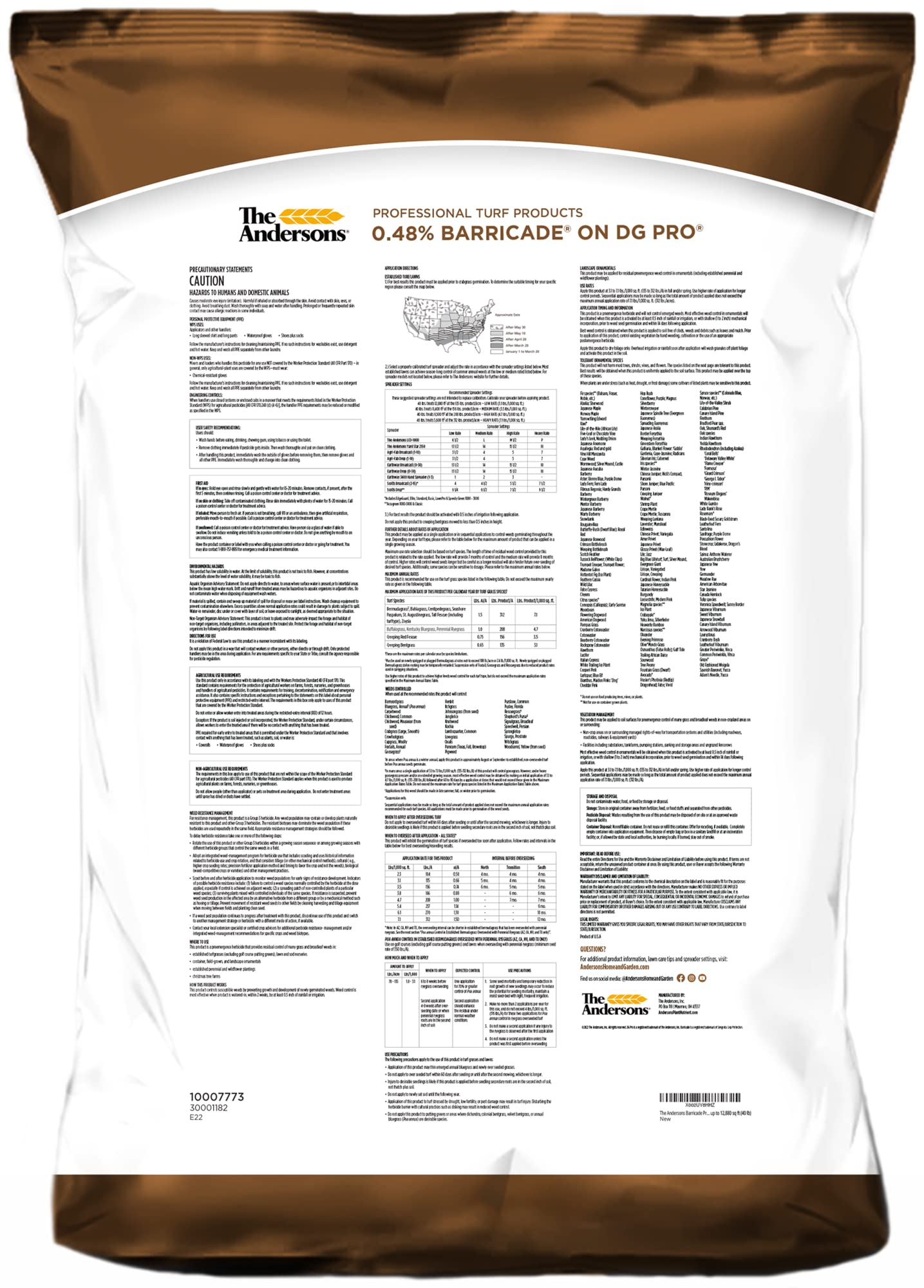 The Andersons Barricade Professional-Grade Granular Pre-Emergent Weed Control - Covers up to 12,880 sq ft (40 lb)